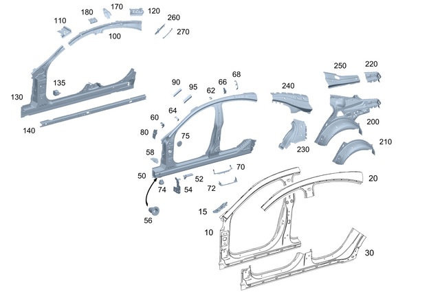 257-630-55-00 - Paneling, Side Wall 2019-2023 Mercedes-Benz | Mercedes ...