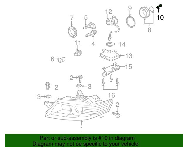 Genuine OEM Acura - Cover Assembly Screw Part# 33107-S0A-J01 | Acura ...