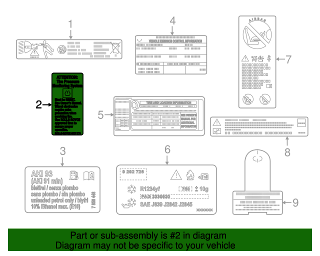 71217352915 - 2014-2021 BMW Info Label (71-21-7-352-915) | BMW of South ...