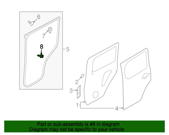 2009-2014 Nissan Cube Door Weather-Strip Clip 80850-1FA0A | TascaParts.com