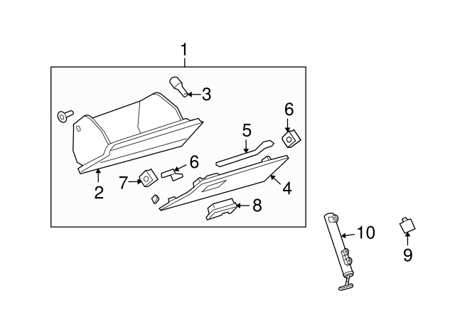 96965074 - Jet Black Instrument Panel Compartment Door Latch 2010-2019 ...