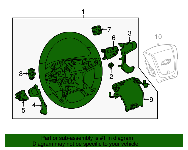 2015-2019 GM Black Steering Wheel 84483775 | GMPartsDirect.com