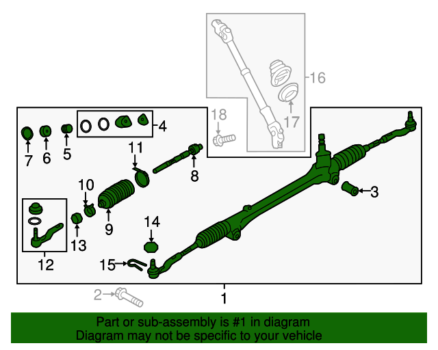 SU003-00841 - Steering Gear - 2013-2020 Toyota | OEM Genuine Toyota Parts