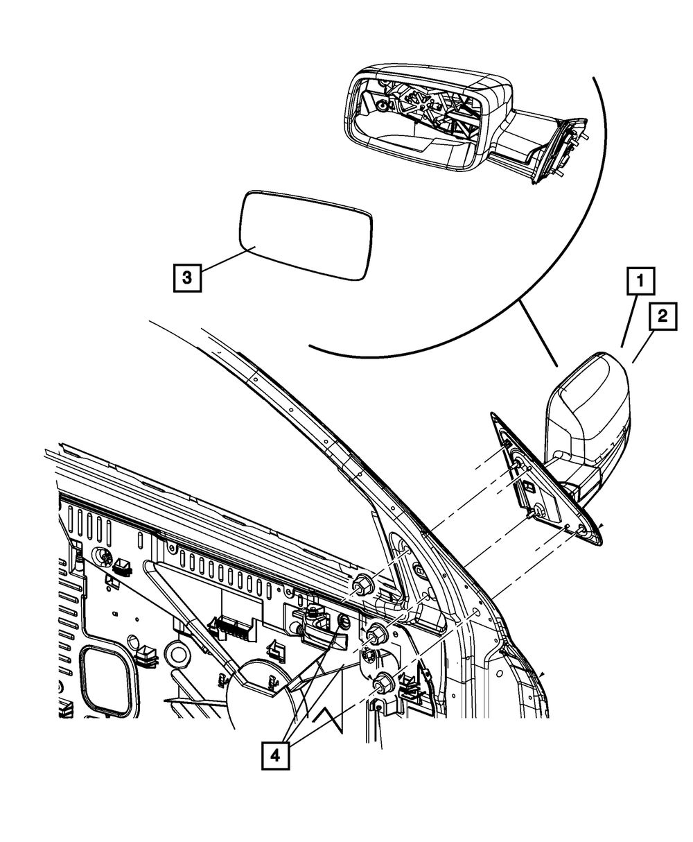 68050296AA - Mirror Replacement Glass, Right 2009-2024 Mopar | Mopar ...