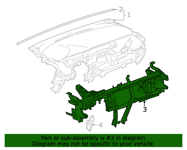 2022 Chevrolet Bolt EUV Instrument Panel Cross-Member 42798638 ...