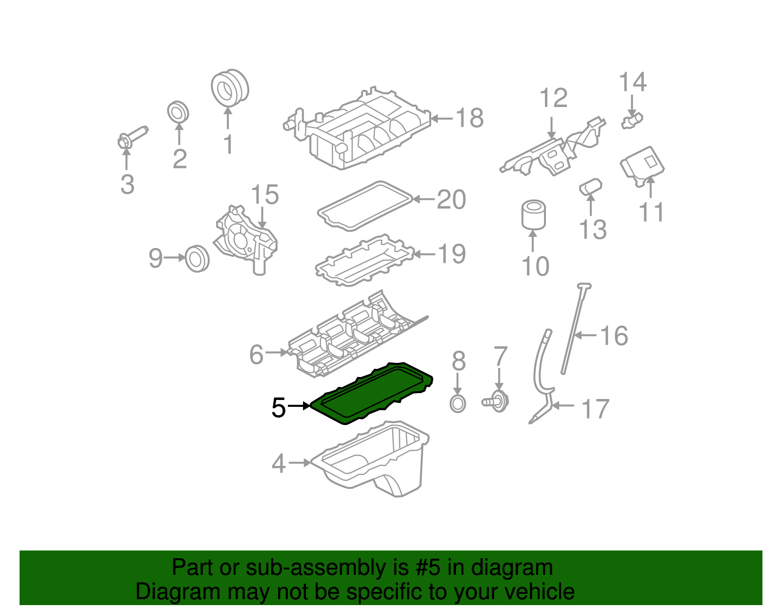 BR3Z-6710-B - Oil Pan Gasket 2011-2014 Ford Mustang | Big 3 Auto Parts