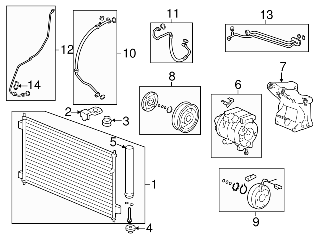 2013-2017 Honda Compressor 38810-5G0-A01 | OEM Parts Online