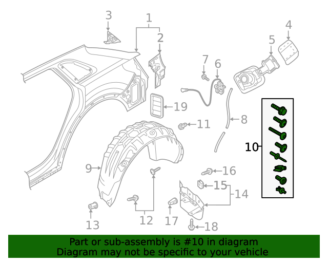 2019-2023 Audi Q3 Wheelhouse Liner Hardware Kit 83A-098-629 | Audi USA ...