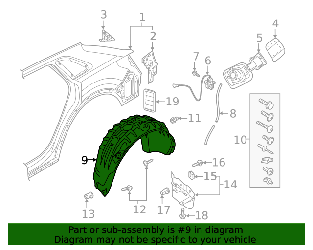83A-810-172-F - Quarter Panel Splash Shield 2019-2024 Audi Q3 ...
