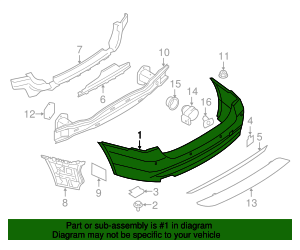 51128056497 - 2013-2018 BMW Bumper Cover (51-12-8-056-497) | BMW of ...