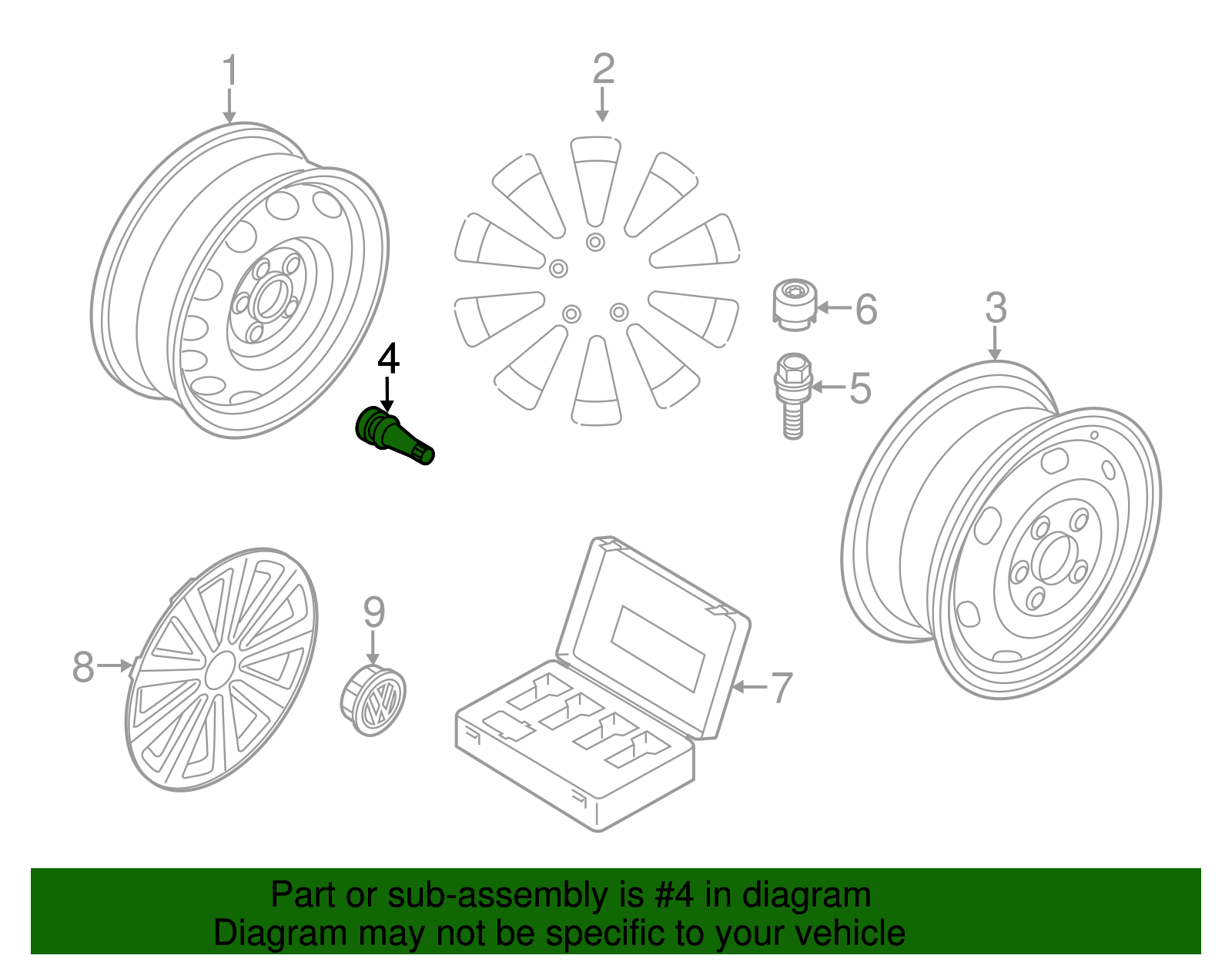 2006-2019 Volkswagen Valve Stem 839-601-361 | VW Direct Auto Parts