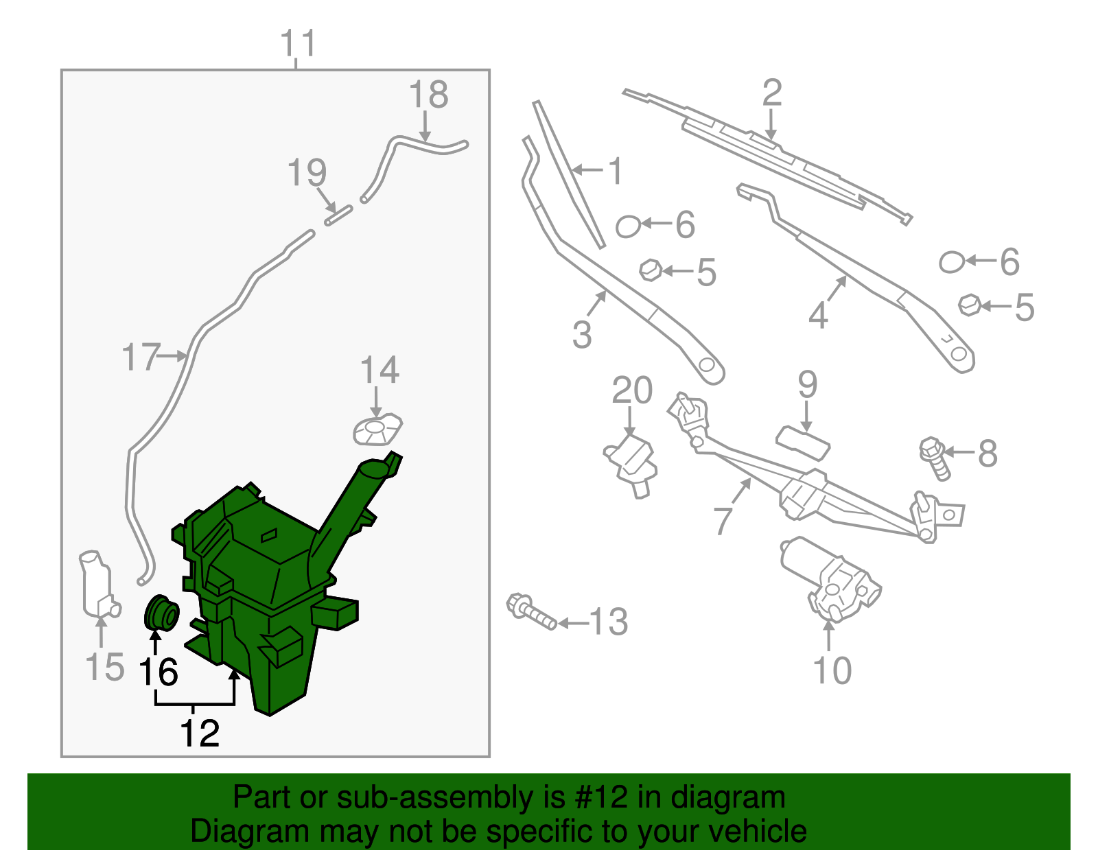 2012-2013 Hyundai Veloster Washer Reservoir 98620-2V000 | OEM Parts Online