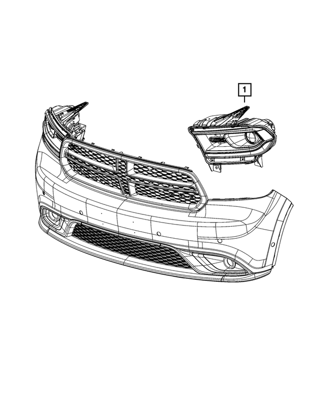 68433782AE - Headlamp, Right 2021-2022 Dodge Durango | Mopar Wholesale ...