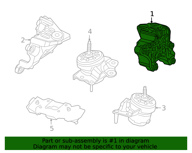 2019-2021 Jeep Wrangler Engine Bracket 68271532AC | TascaParts.com