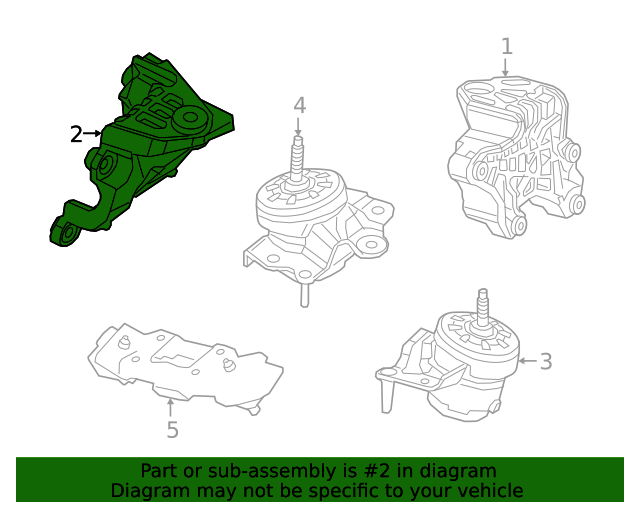 2018-2020 Jeep Wrangler Engine Bracket - Driver's Side (LH) 68271533AC ...
