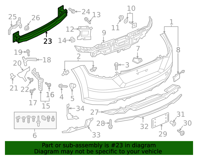 2016-2023 Audi Impact Bar 8S0-807-309-A | Audi USA Parts