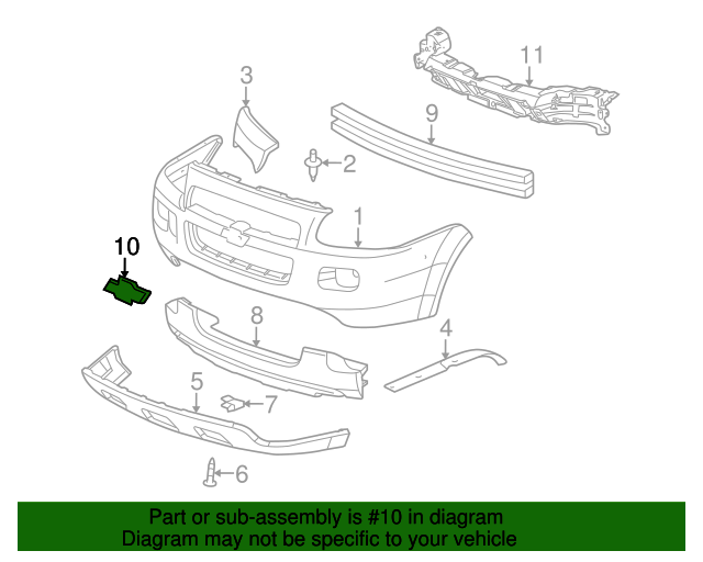 2005-2009 Chevrolet Front Grille GMC Logo 20831223 GM | GMPartsDirect.com