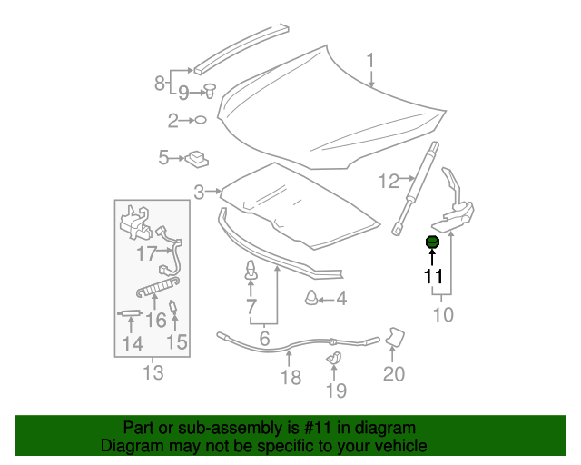 53497-20070 - Hinge Pad - 1999-2023 Toyota | OEM Genuine Toyota Parts