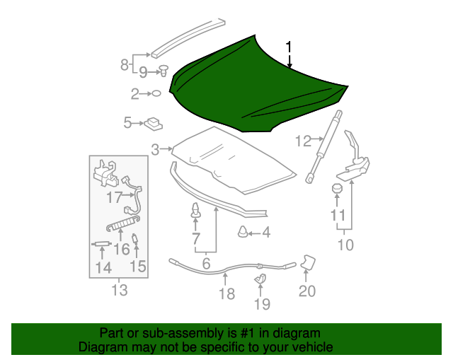 53301-06090 - Hood - 2007-2011 Toyota Camry | OEM Genuine Toyota Parts