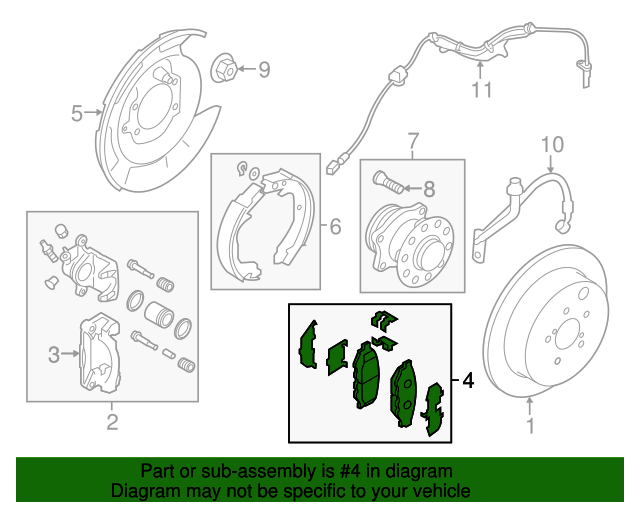 2012-2023 Subaru Brake Pads Rear 26696FJ000 | OEM Parts Online
