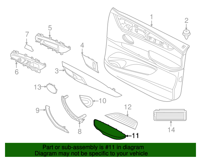 2014-2019 BMW Armrest 51-41-7-354-151 | OEM Parts Online