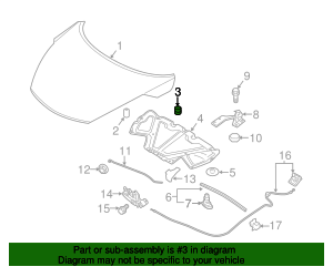 65822-1KA0A - Hood Bumper 2011-2017 Nissan Juke | Nissan Parts ...
