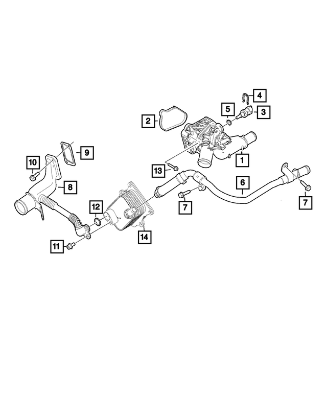 MOPAR WATER PUMP TUBE - 68565012AA - 68565012AA | Mopar Online Parts