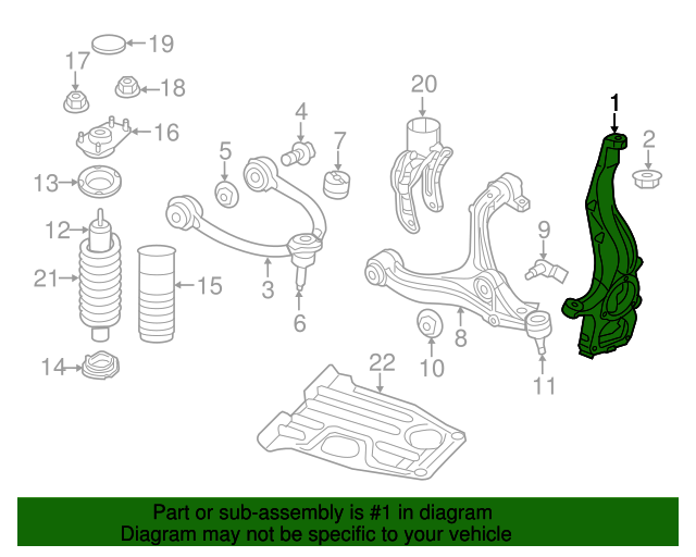 2011-2018 Mopar Steering Knuckle - Driver's Side (LH) 68022629AD ...