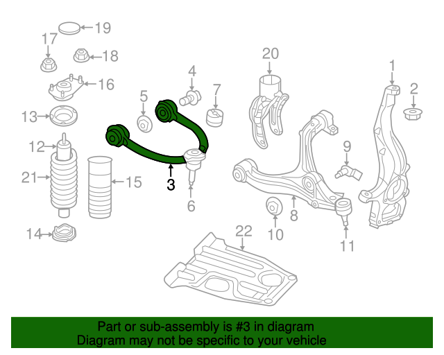 2011-2015 Mopar Upper Control Arm - Driver's Side (LH) 68217809AB ...
