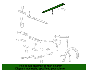 2009-2012 Mopar Rail Cover - Driver's Side (LH) 68375099AA | TascaParts.com