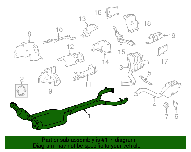 231-490-00-19 - Converter & Pipe 2013-2018 Mercedes-Benz SL 65 AMG ...