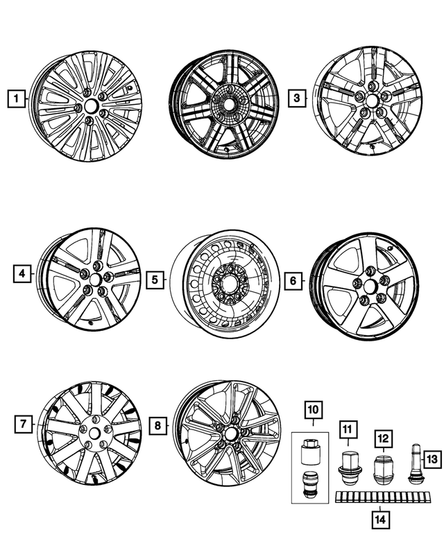 2008-2014 Mopar Wheel, Steel 4721860AB | Mopar Estores