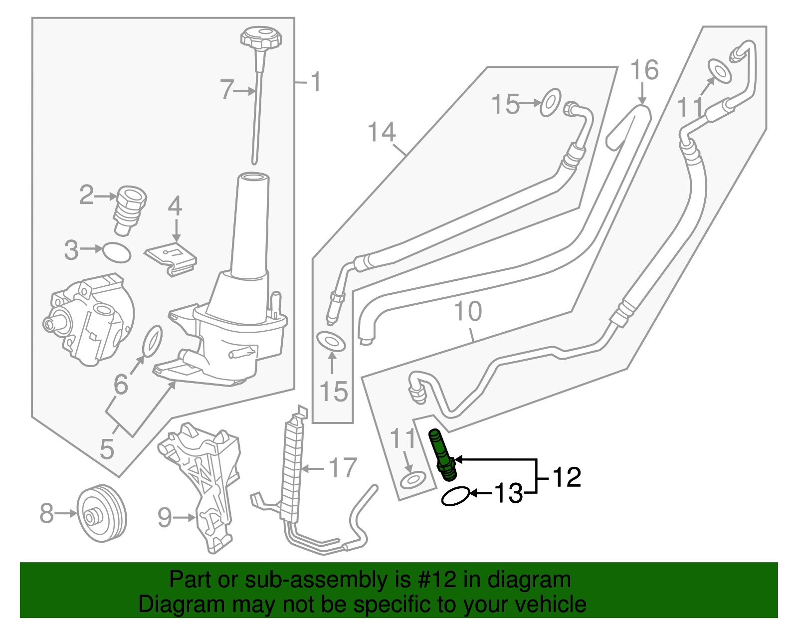 2007-2019 GM Power Steering Gear Outlet Pipe 23251100 GM ...