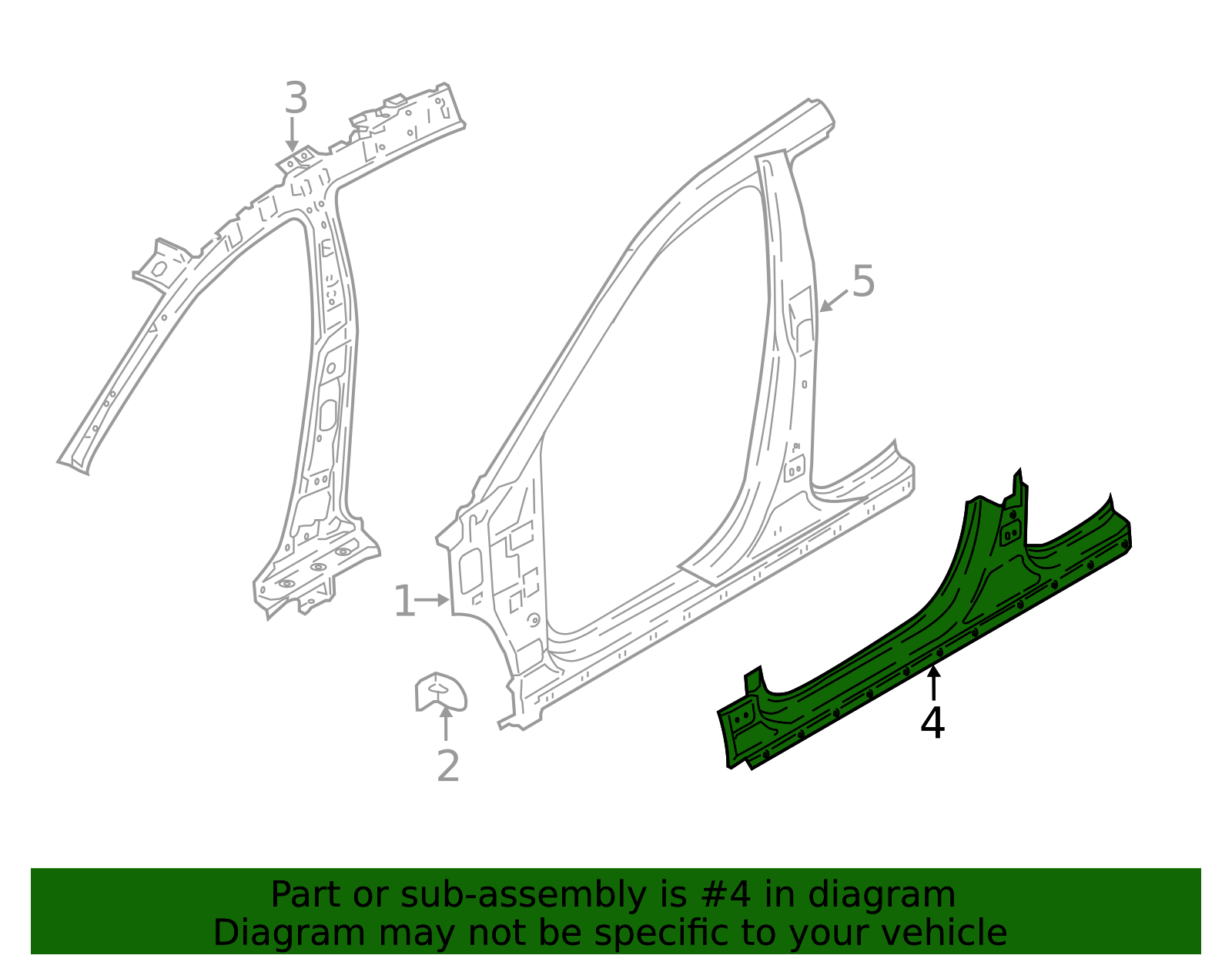2019-2023 Hyundai Kona Electric Rocker Panel 71312-K4D00 | Hyundai ...