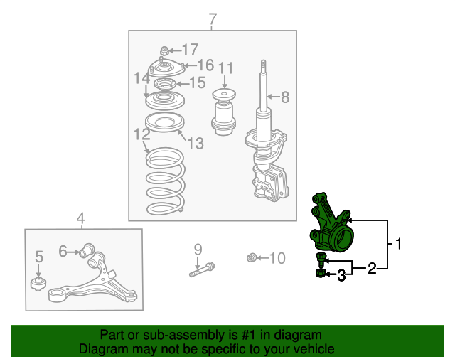 OEM 2001-2005 Honda Civic Knuckle 51215-S5A-J30 | Honda Automotive Parts