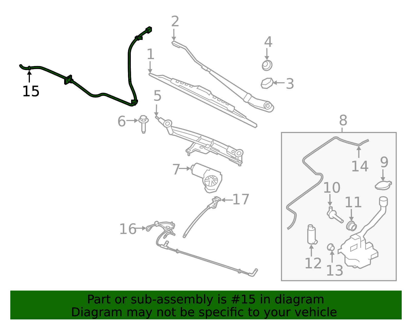 DA8Z-17A605-A - Washer Hose 2016-2019 Ford | Big 3 Auto Parts