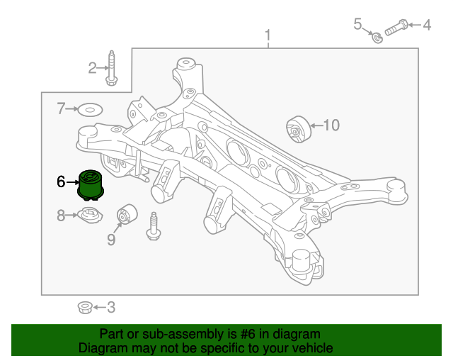 55456-D3000 - Suspension Cross-Member Bushing - 2017-2022 Kia Sportage ...