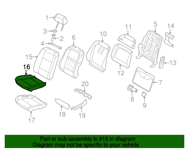 52-10-9-112-556 - Cushion Cover - 2007-2013 BMW X5 | Buy BMW Parts Now