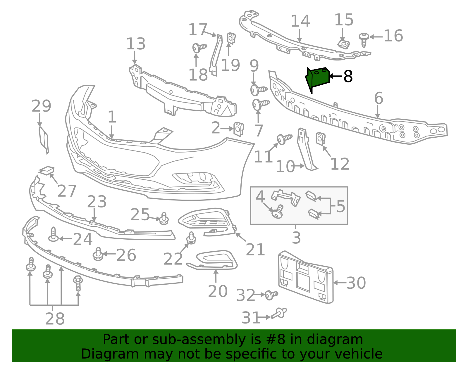 2016-2019 Chevrolet Cruze Front Bumper Impact Bar Bracket 39059598 ...