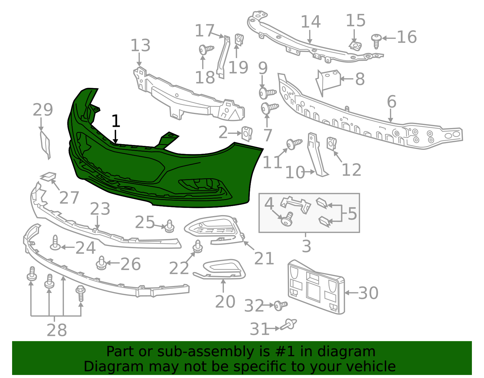 2016-2018 Chevrolet Cruze Front Bumper Cover 84288772 GM ...