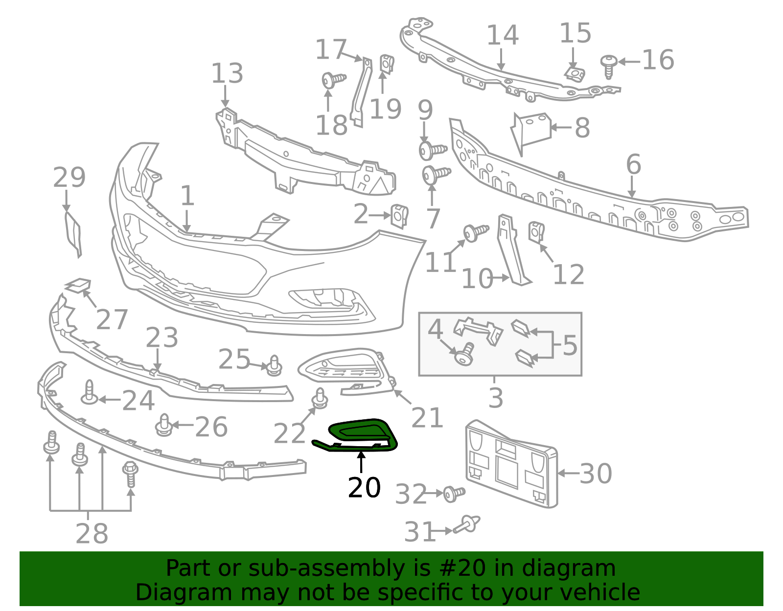84095937 - Black Passenger Side Front Fog Lamp Bezel 2016-2018 ...