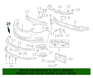 2016-2019 Chevrolet Cruze Front Bumper Fascia Tow Eye Access Hole Cover ...