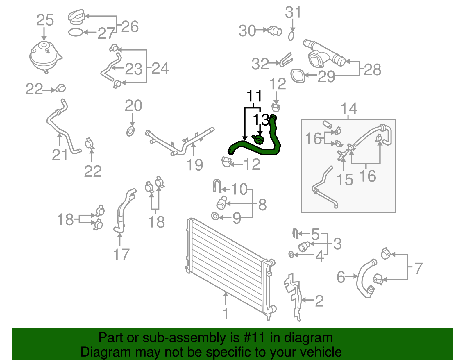 2005-2006 Volkswagen Jetta Lower Hose 3C0-122-051-AT | OEM Parts Online