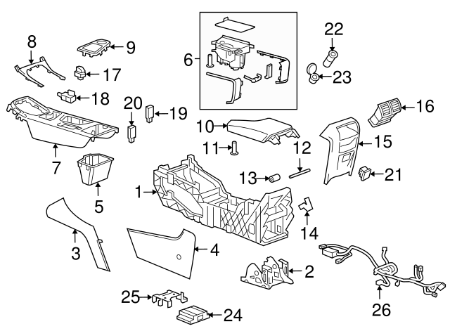 2011 Buick Regal Center Console 13221926 | GM Parts Center