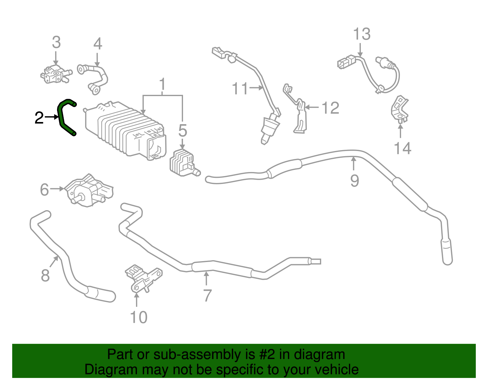 2018-2024 Toyota Camry Evaporative Emissions System Lines 23826-F0080 ...