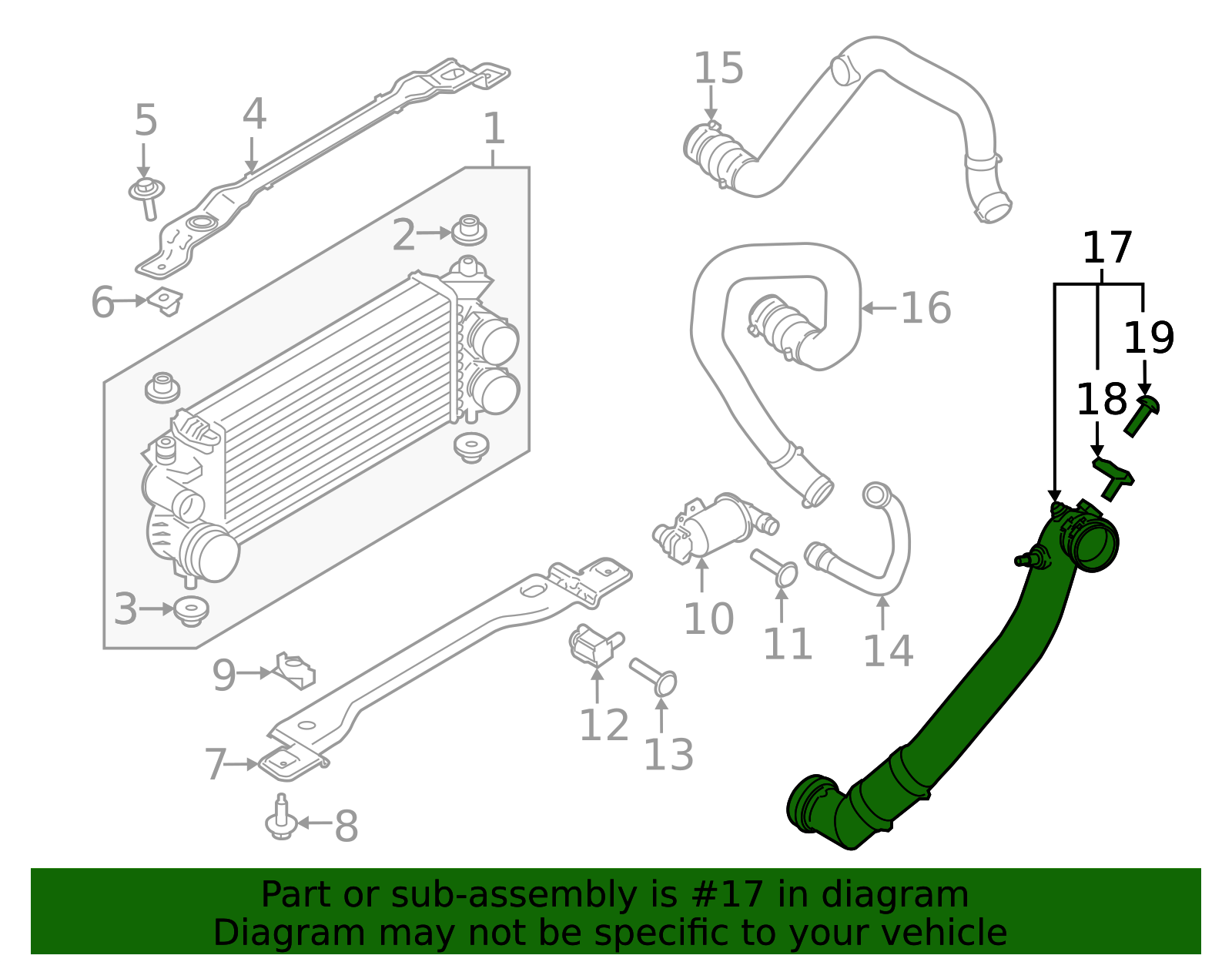 2015-2016 Ford F-150 Outlet Hose FL3Z-6F073-D | TascaParts.com