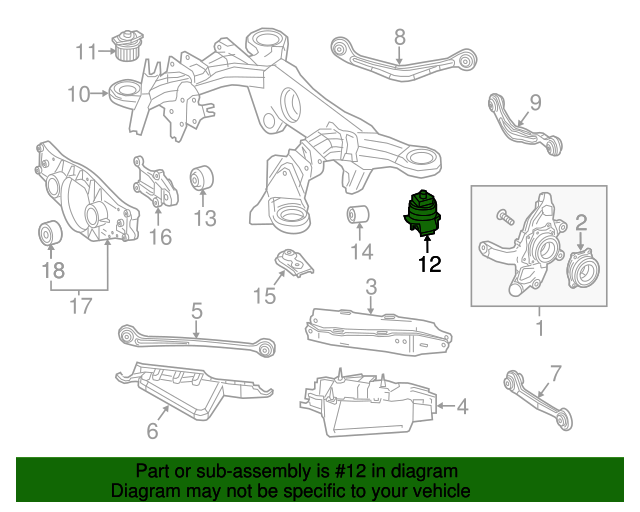 2014-2021 Mercedes-Benz Suspension Cross-Member Rear Bushing 222-351-00 ...