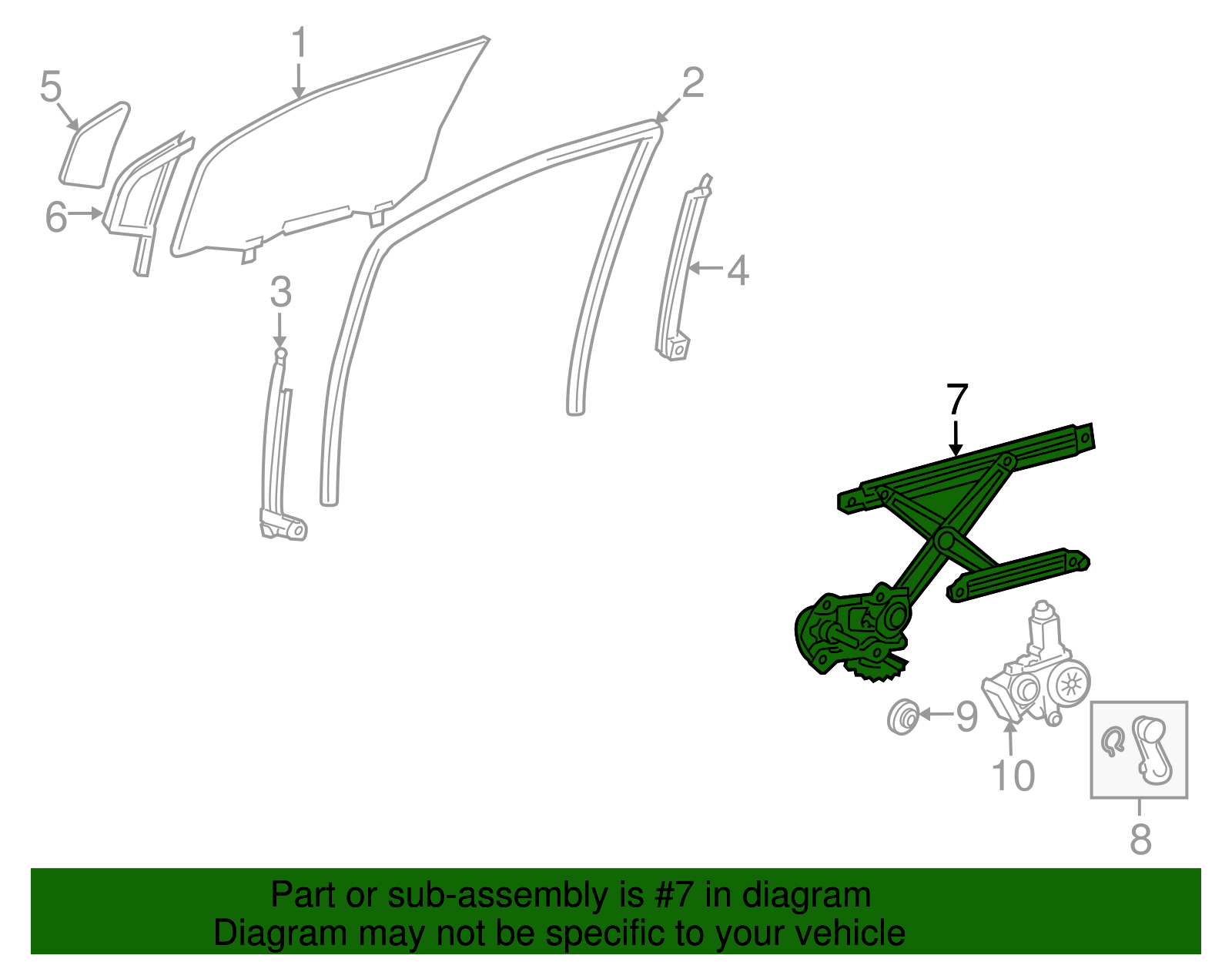 Genuine Toyota Window Regulator part# 69810-0D300 for 2014-2019 Toyota ...