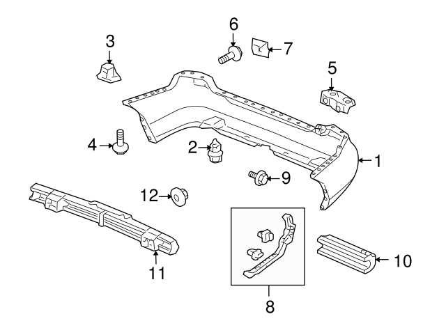 71505-SDN-A10 - Bracket, R Rear Bumper Side 2006-2007 Honda Accord ...