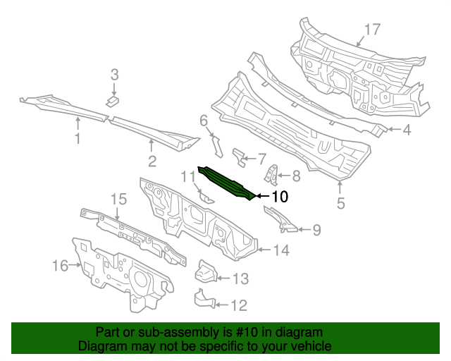 2018-2022 Volkswagen Cowl Panel Reinforcement 3QF-805-277 | OEM Parts ...